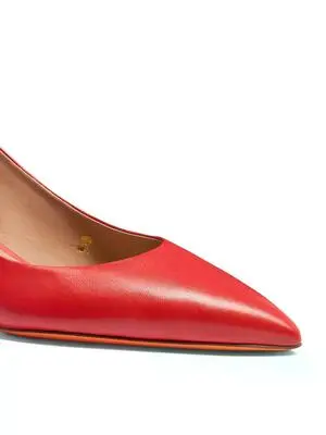 Santoni Buckle Leather Slingback Pumps