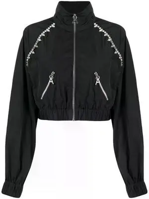 AREA Crystal-embellished Zip-up Jacket