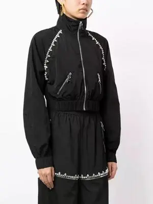 AREA Crystal-embellished Zip-up Jacket