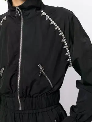 AREA Crystal-embellished Zip-up Jacket