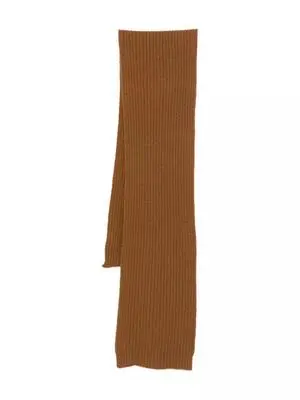 DELL'OGLIO Ribbed Scarf - Brown