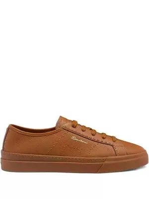 Santoni Tumbled Leather Sneakers