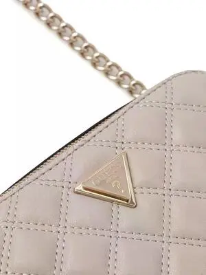 Guess Quilted Cross-body Bag With Chain Strap - Neutrals