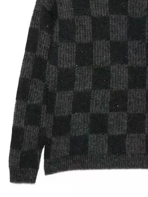 Lorena Antoniazzi Sequin-embellished Check Sweater - Black