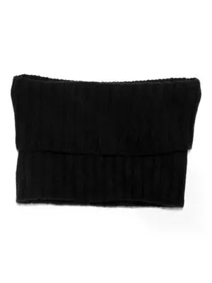 DELL'OGLIO Ribbed Scarf - Black