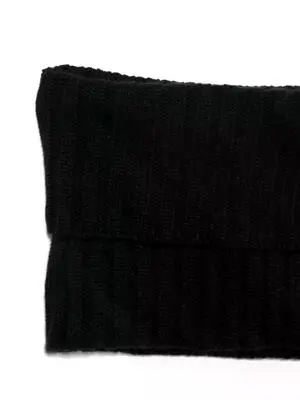 DELL'OGLIO Ribbed Scarf - Black
