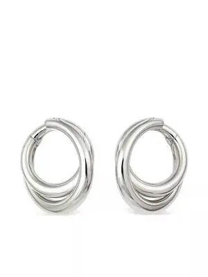 ENGELBERT 18k White Gold Infinity Loop Earrings - Silver