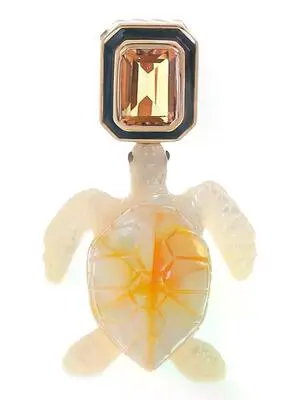 DEZSO 18kt Rose Gold Turtle Citrine Pendant Necklace - Pink