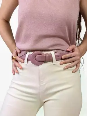 Eleventy Circular-buckle Leather Belt