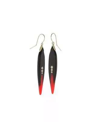 Mark Davis Bakelite And Diamond Earrings - Red