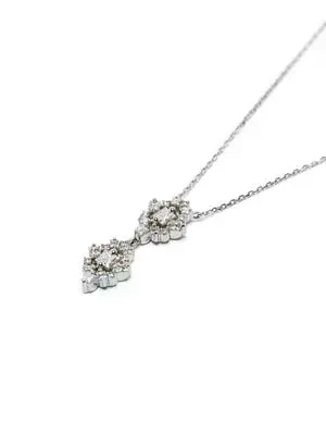 SUZANNE KALAN 18kt White Gold Diamond Princess Cut Necklace