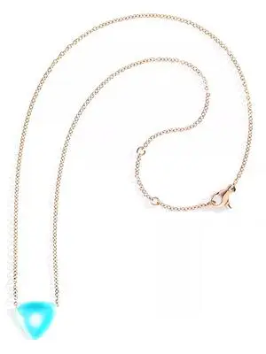 Vhernier 18k Rose Gold Rock Crystal Turquoise Pendant Necklace - Blue