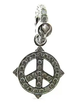 LOREE RODKIN Loree Rodkin 14K White Gold Diamond Peace Sign Pendant