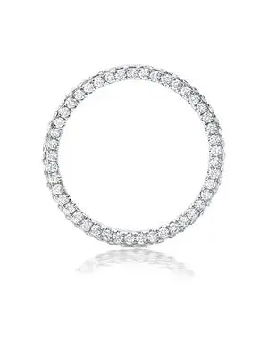 GRAZIELA 18k White Gold Diamond Band Ring - Silver