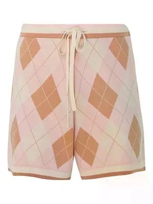 Zimmermann Acacia Knitted Argyle Shorts