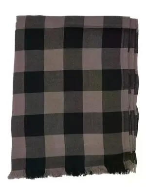 Rick Owens Checked-pattern Scarf - Grey