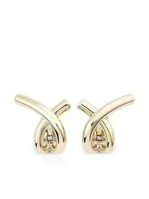 ENGELBERT 18k Yellow Cross Loop Earrings - Gold