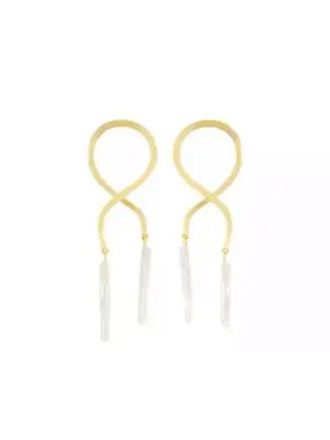 LIZZIE FORTUNATO Twisted Pearl Earrings - Gold