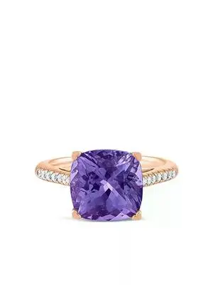 LISA NIK 18k Rose Gold Amethyst And Diamond Ring - Pink