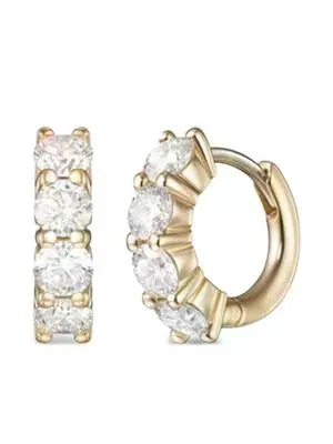 MELISSA KAYE Melissa Kaye 18k Yellow Gold And Diamond Huggie Hoop Earrings