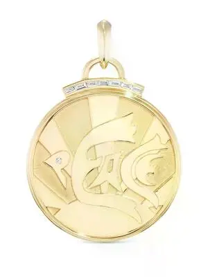 Sorellina 18k Yellow Peace Coin Diamond Pendant - Gold