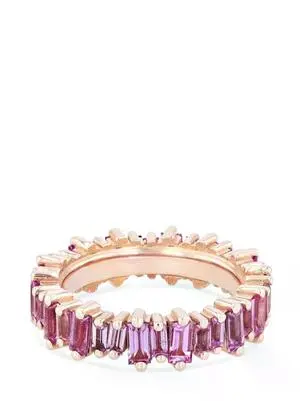 SUZANNE KALAN 18kt Rose Gold Sapphire Band Ring - Pink