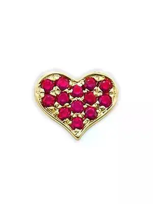 Robinson Pelham 14k Gold And Ruby Heart Single Earring - Yellow