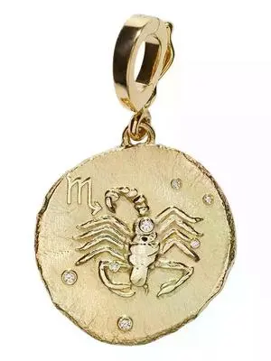 AZLEE 18kt Yellow Of The Stars Scorpio Pendant Necklace - Gold