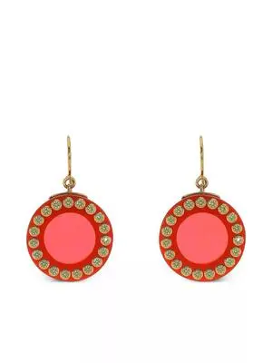 Mark Davis 18k Yellow Gold Bakelite Earrings - Red