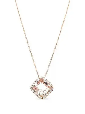 LISA NIK 18k Rose Gold Diamond And Morganite Necklace - Pink