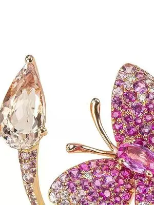 STEFERE 18k Rose Butterfly Multi-stone Ring