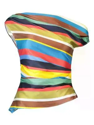 Staud Stripe One-shoulder Top