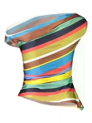 Staud Stripe One-shoulder Top