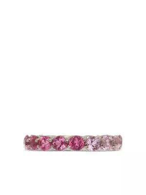 FISZMAN JEWEL 18k White Gold Rubellite And Tourmaline Eternity Ring - Silver