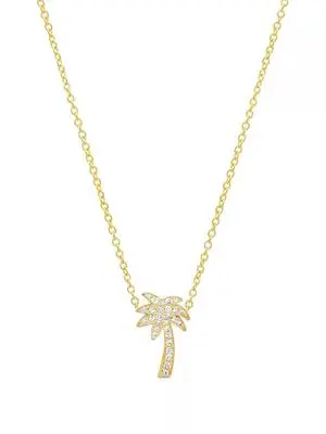 JENNIFER MEYER 18kt Yellow Palm Tree Necklace With Diamonds - Gold