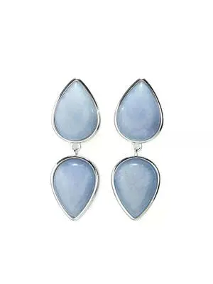 LIZZIE FORTUNATO Electra Teardrop Stone Earrings - Silver