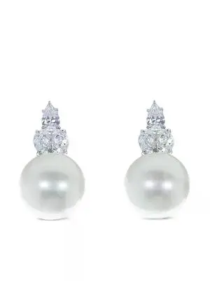 FANTASIA BY DESERIO Pearl And Cubic Zirconia Stud Earrings - White