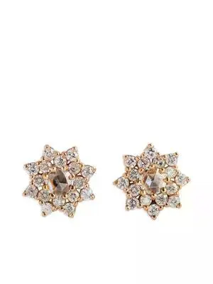 PARULINA 18k Rose Gold Sherzade Diamond Earrings - Pink