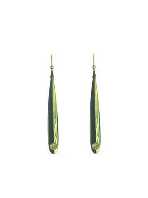 Mark Davis 18k Yellow Bakelite Peridot Earrings - Gold