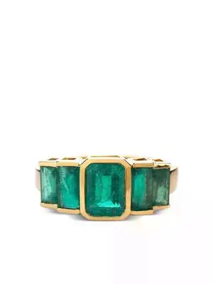 YI COLLECTION 18k Gold Emerald Ring - Yellow
