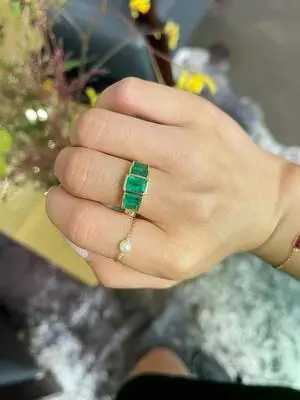 YI COLLECTION 18k Gold Emerald Ring
