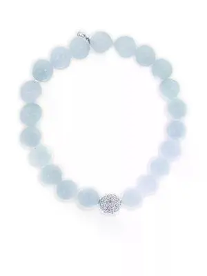 SYDNEY EVAN 14k White Gold Diamond And Aquamarine Bracelet - Silver
