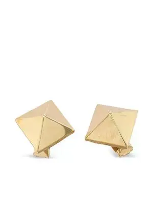 Brooks Brothers 18k Yellow Piramide Stud Earrings - Gold