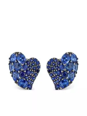 Piranesi 18k White Gold Sapphire Earrings - Silver
