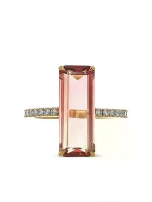 YI COLLECTION 18k Yellow Diamond And Pink Tourmaline Ring - Gold