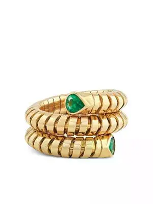 Marina B 18k Yellow Trisola Spiral Emerald Ring - Gold