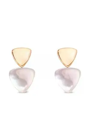 Vhernier 18k Rose Gold, Rock Crystal, And Mother Of Pearl Earrings - Pink