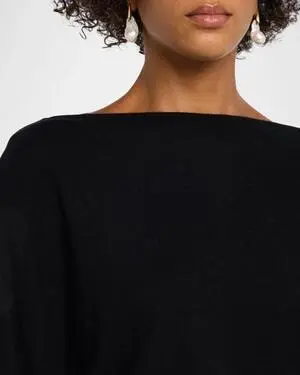 Vince Draped High-neck Top - Black