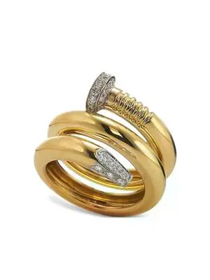 David Webb 18k Yellow And Diamond Nail Ring - Gold