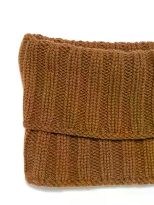 DELL'OGLIO Ribbed Scarf - Brown
